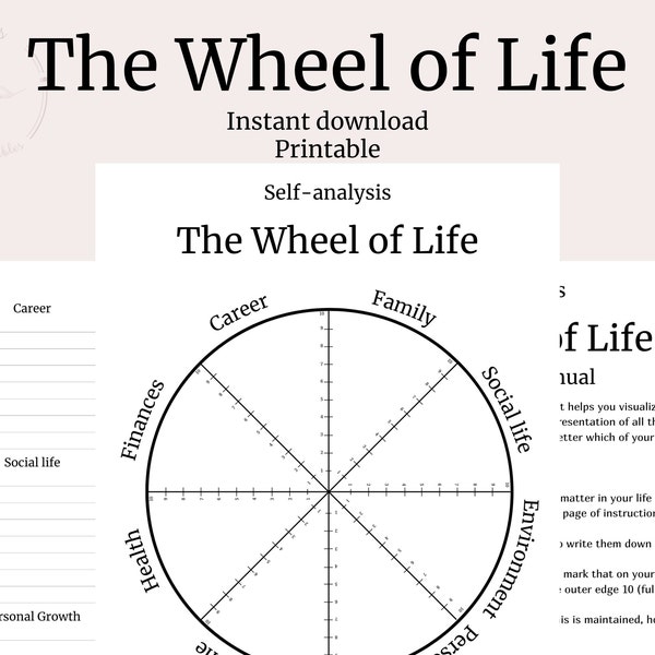 Life Wheel Template - Etsy