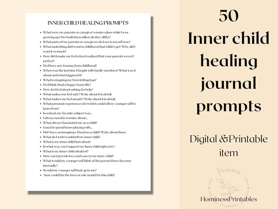 Inner Child Prompts Printable Shadow Work Prompts Childhood Etsy