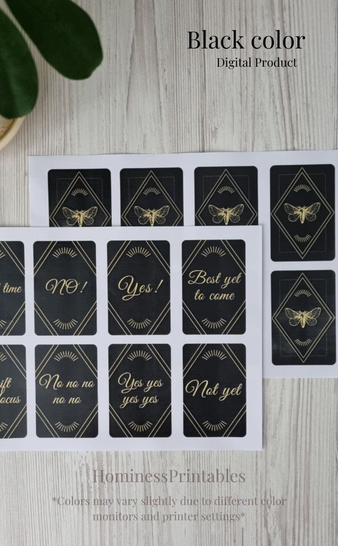 Yes/no Oracle Deck Printable. Yes/no Tarot Cards. Yes/no - Etsy