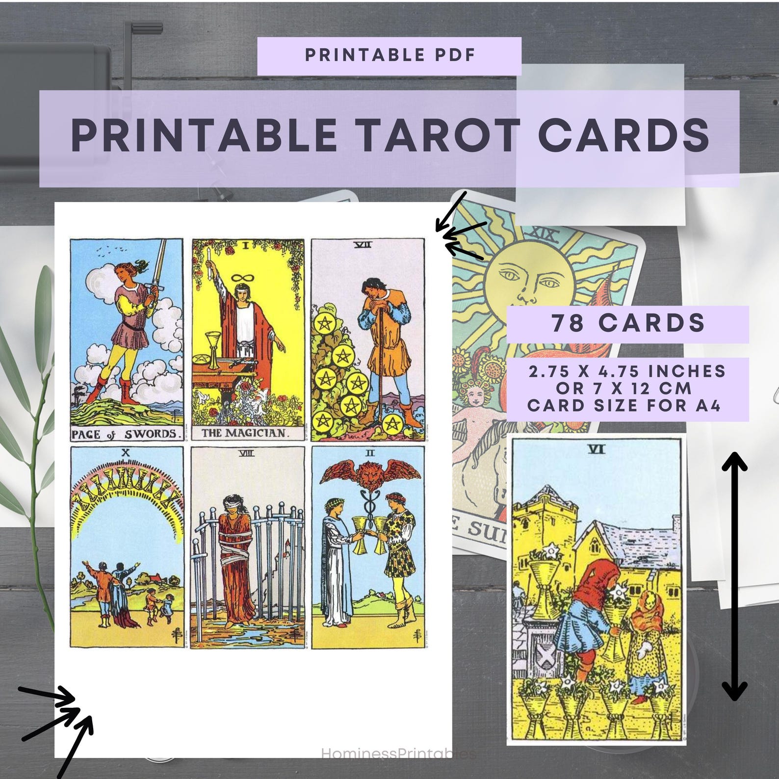 Tarot Cards Printable 78 Rider Waite Tarot Cards Printable Tarot for ...