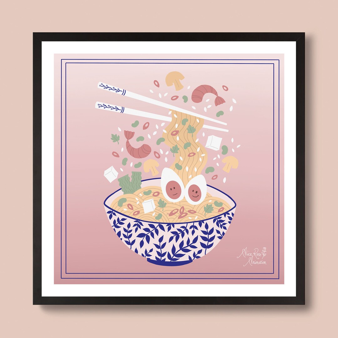 Exploding Ramen, Square Print - Etsy