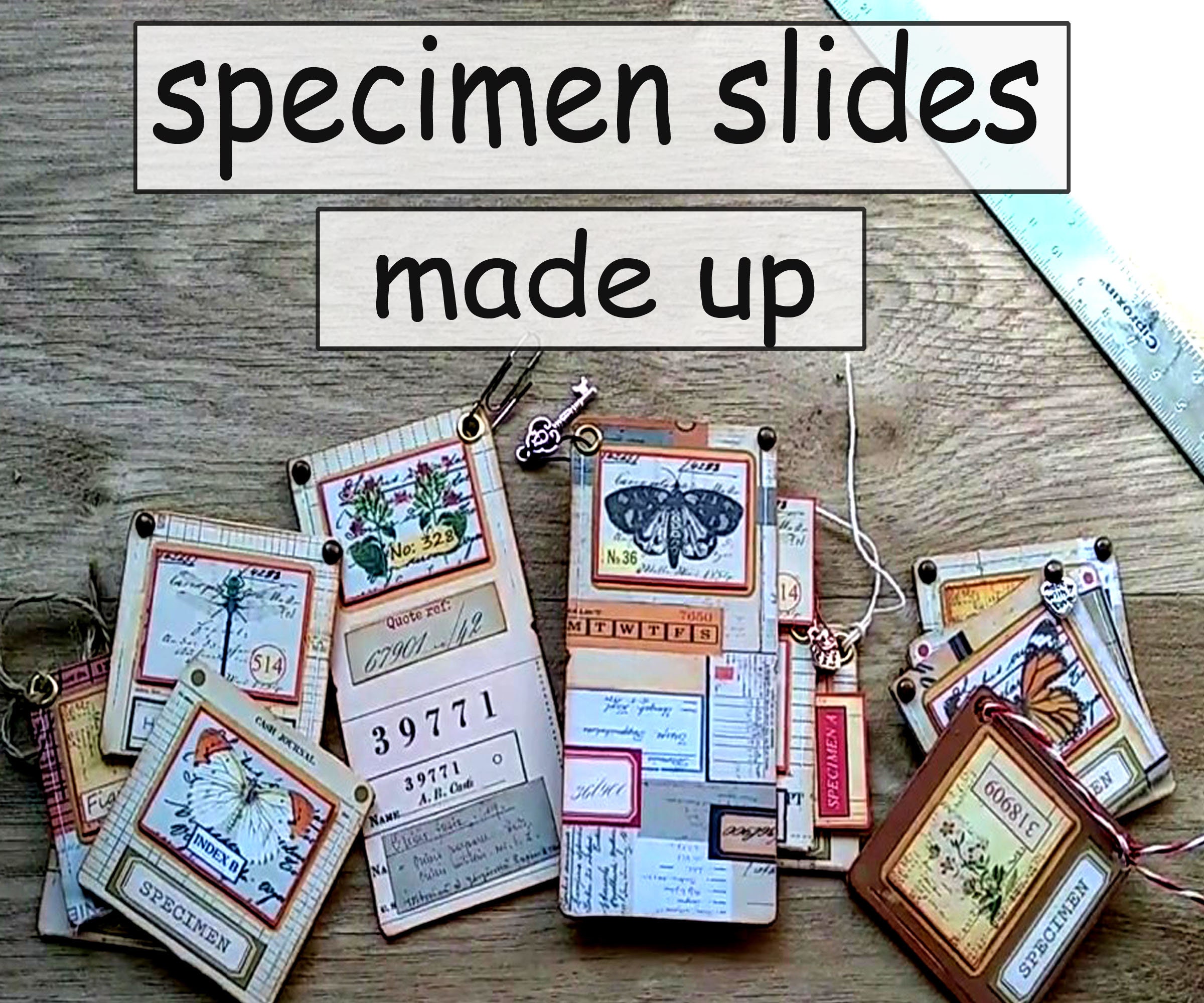 SPECIMEN SLIDE PRINTABLE Cards Vintage Museum Style for Junk Journals ...