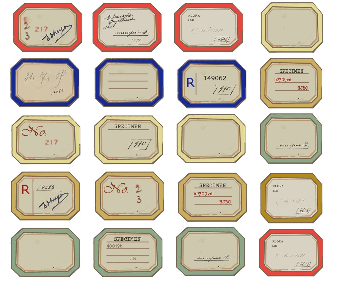 LABELS VINTAGE RETRO Style , Digital Printable, Tickets, Number Labels ...