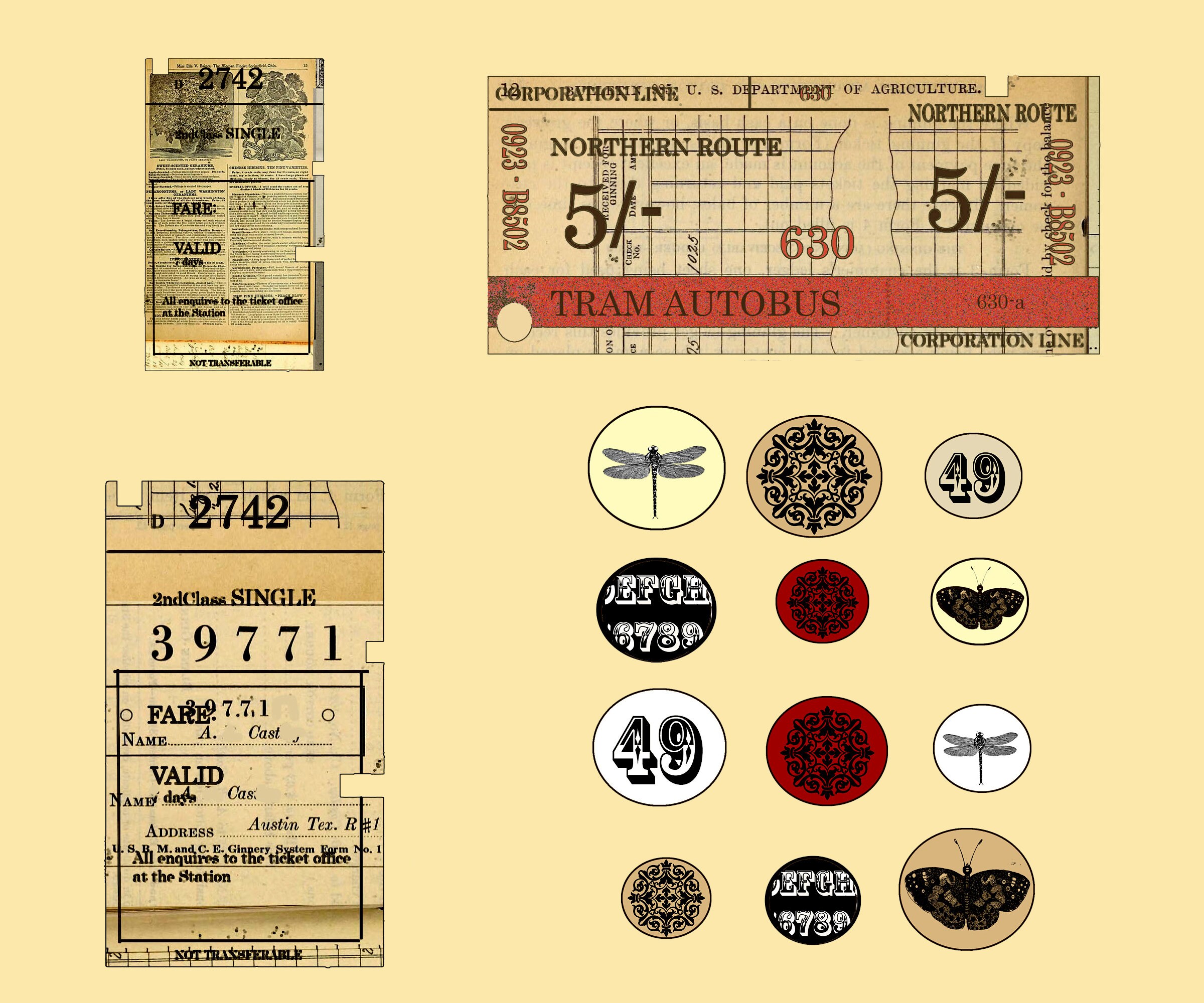 Tag Kit Digital Printable, Download, Complete With Vintage Ephemera ...