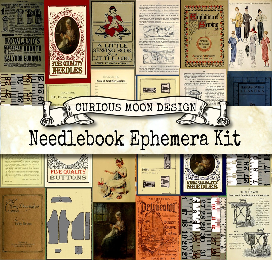 VINTAGE SEWING EPHEMERA Cards for Needlebooks ,junk Journals ...