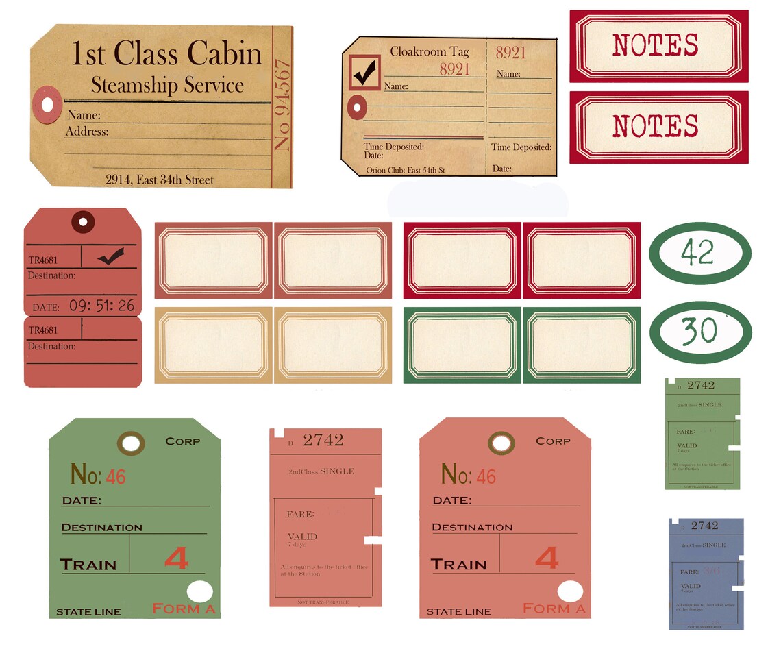 LABELS VINTAGE RETRO Style Digital Printable Vintage - Etsy