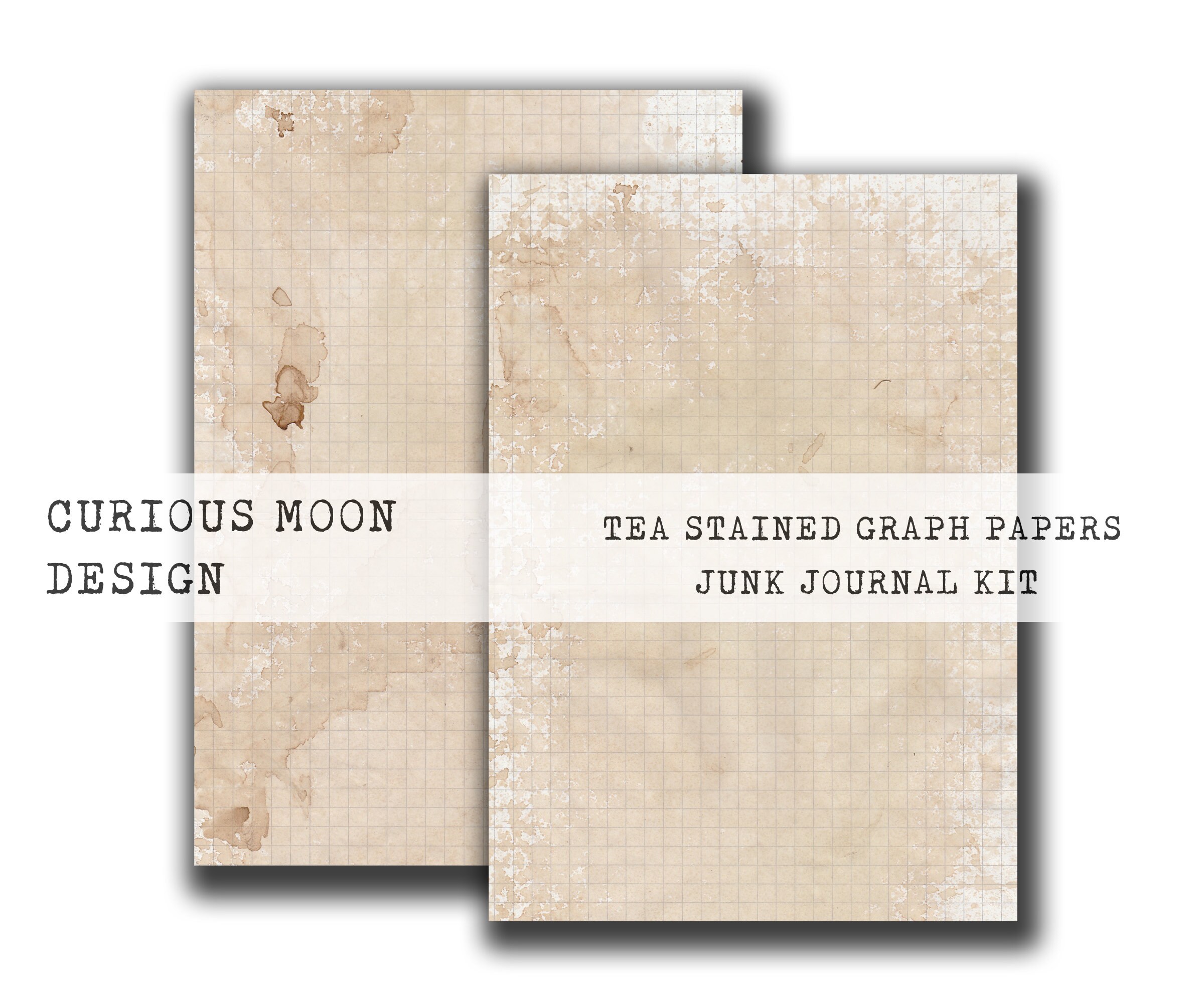 TEA & COFFEE STAINED Paper, Journal Kit, Paper Craft, Scrapbook Digital ...