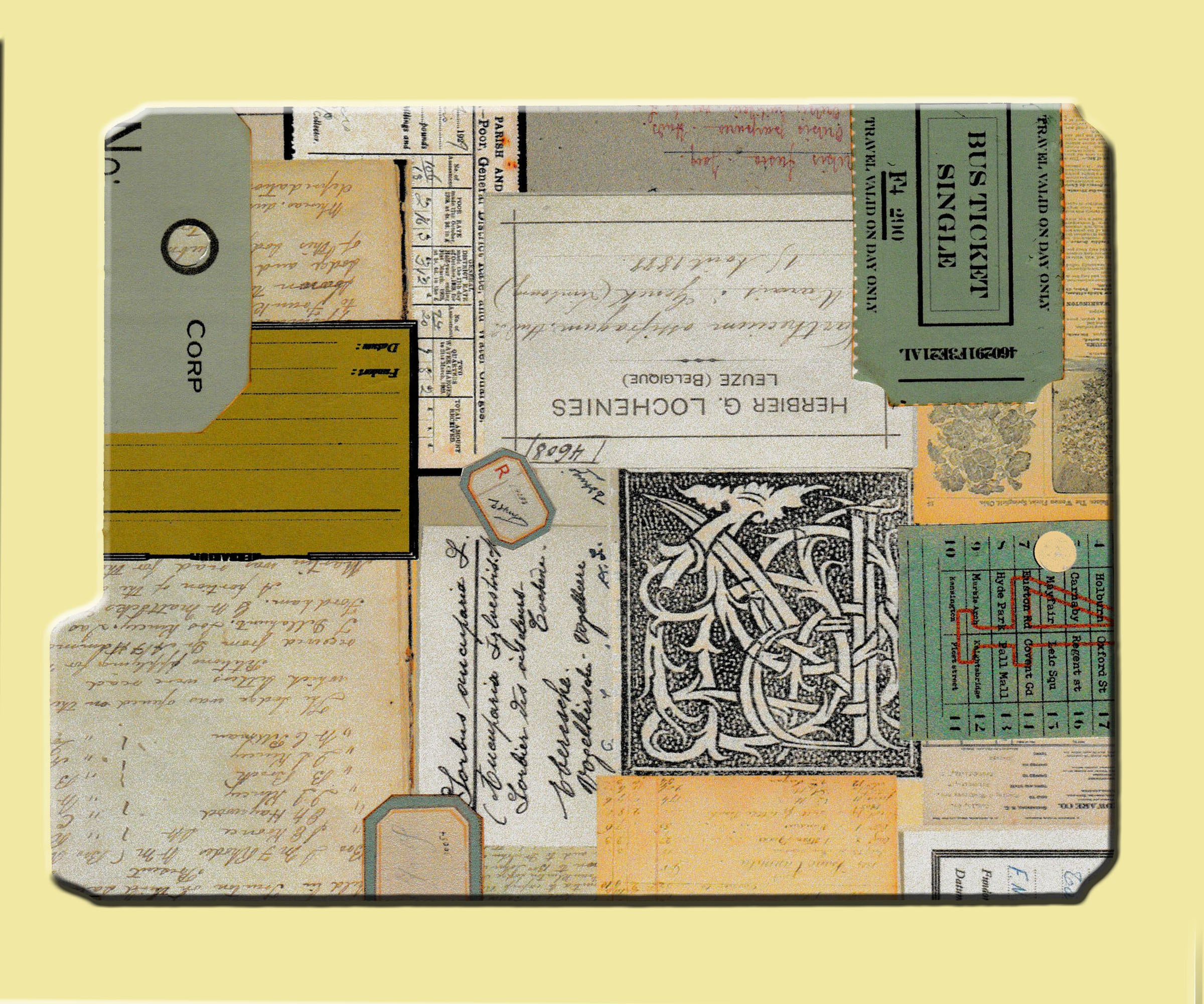 Mini FILE FOLDER Digital Printable Kit. Museum Archival Style Ephemera ...