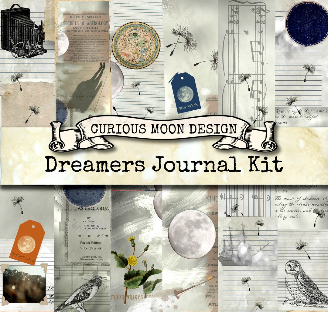 DREAM JOURNAL Printable Digital Kit, With Vintage Celestial, Astrology Pages, for Junk Journals ...