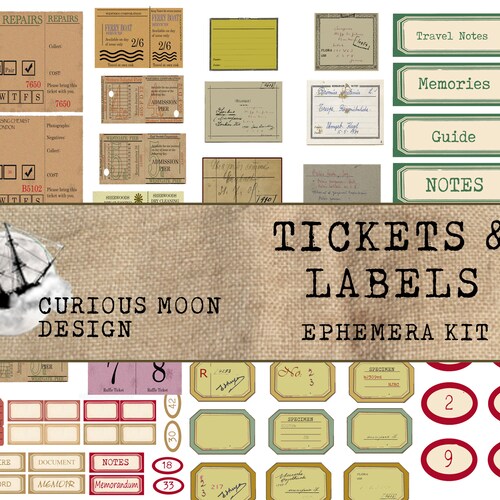 Digital Vintage Style Specimen Labels - Etsy