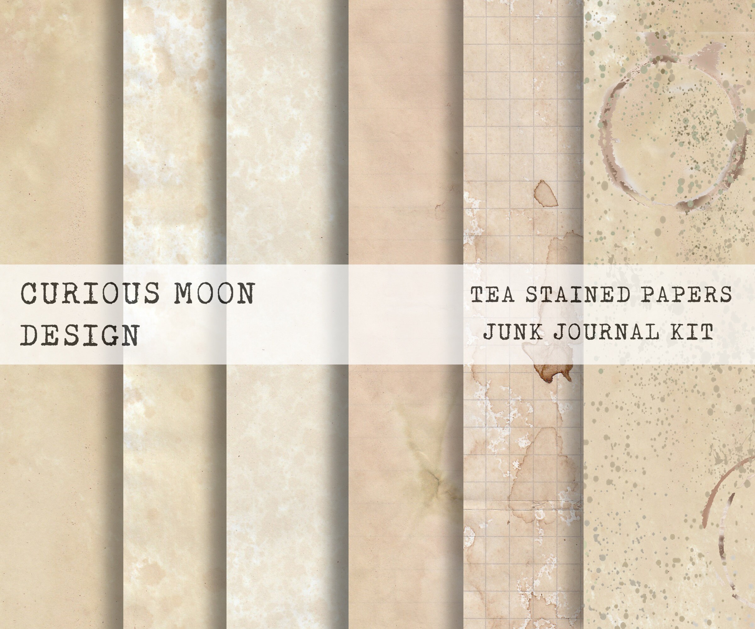 TEA & COFFEE STAINED Paper, Journal Kit, Paper Craft, Scrapbook Digital ...