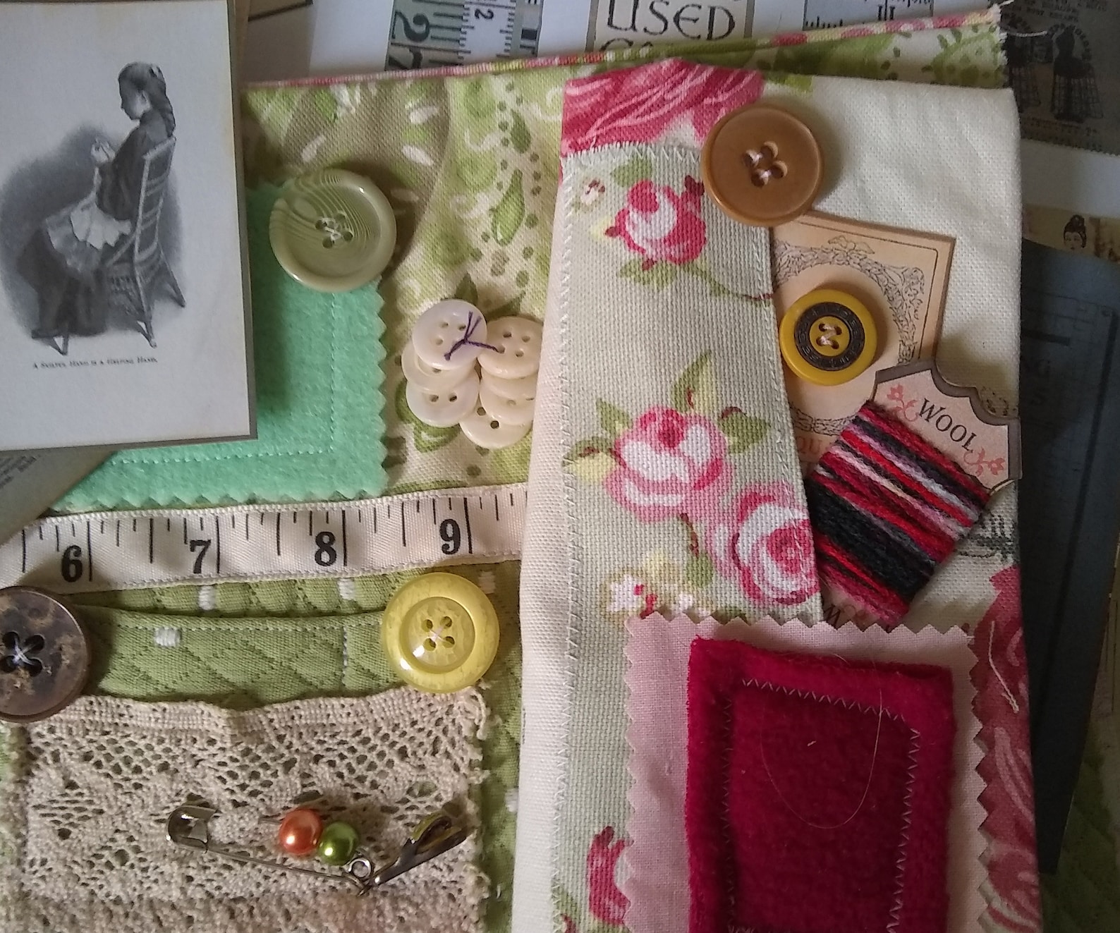 VINTAGE SEWING EPHEMERA Cards for Needlebooks Junk Journals. - Etsy