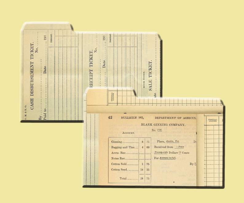 Mini FILE FOLDER Digital Printable Kit. Museum Archival Style Ephemera ...