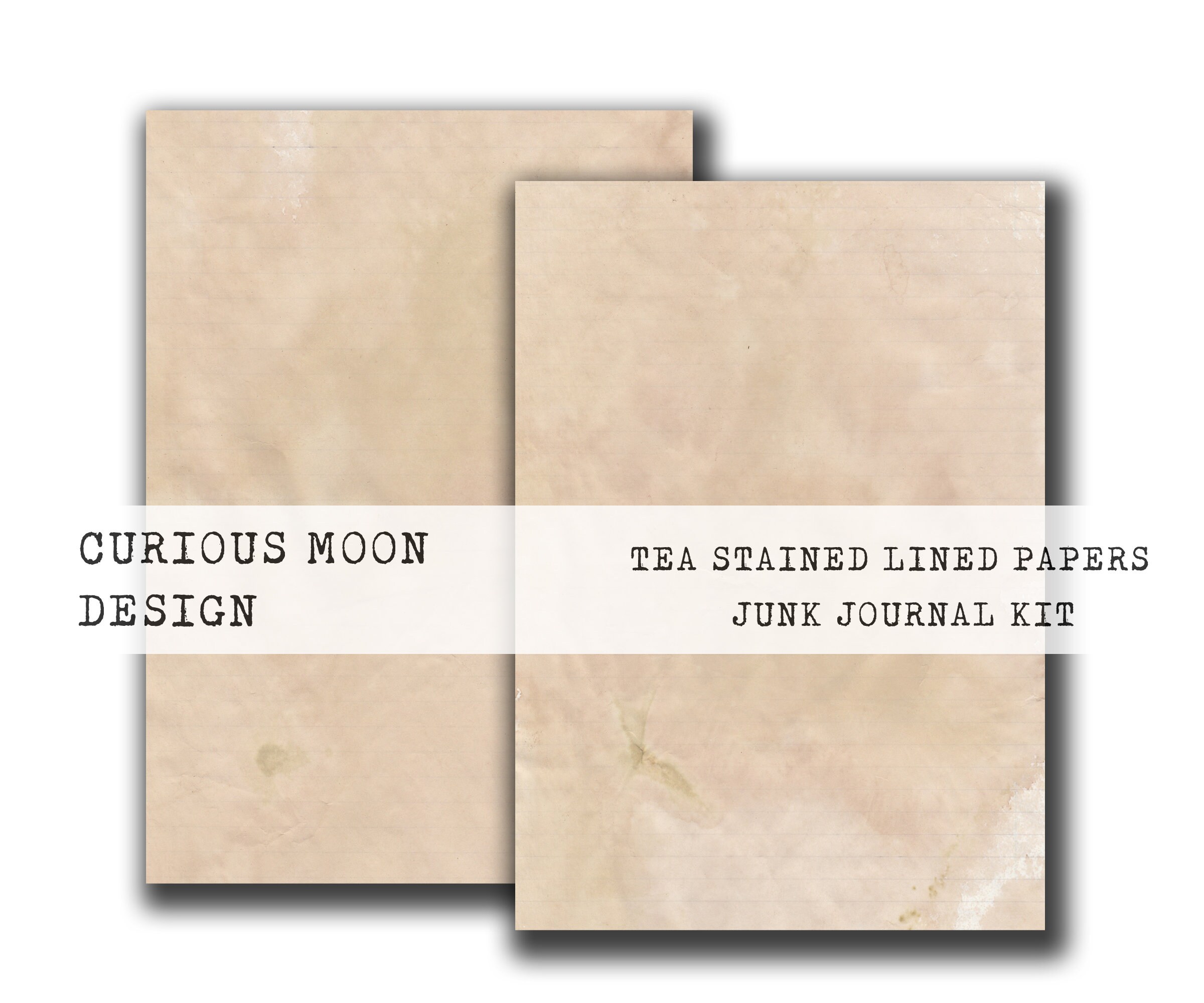 TEA & COFFEE STAINED Paper, Journal Kit, Paper Craft, Scrapbook Digital ...