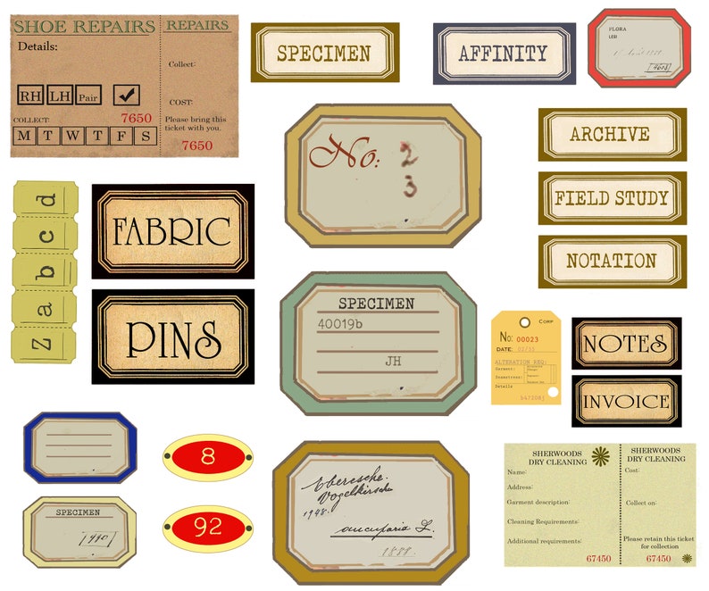 LABELS VINTAGE RETRO Style Digital Printable Vintage - Etsy