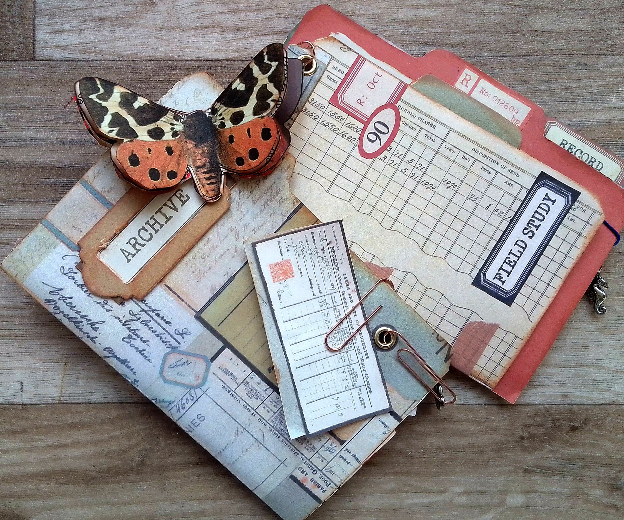 Mini FILE FOLDER Digital Printable Kit. Museum Archival Style Ephemera ...