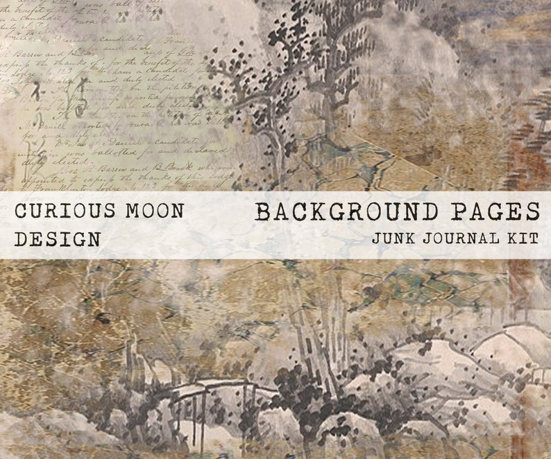BACKGROUND JOURNAL PAGES Printable Digital Kit, for Use in Junk ...