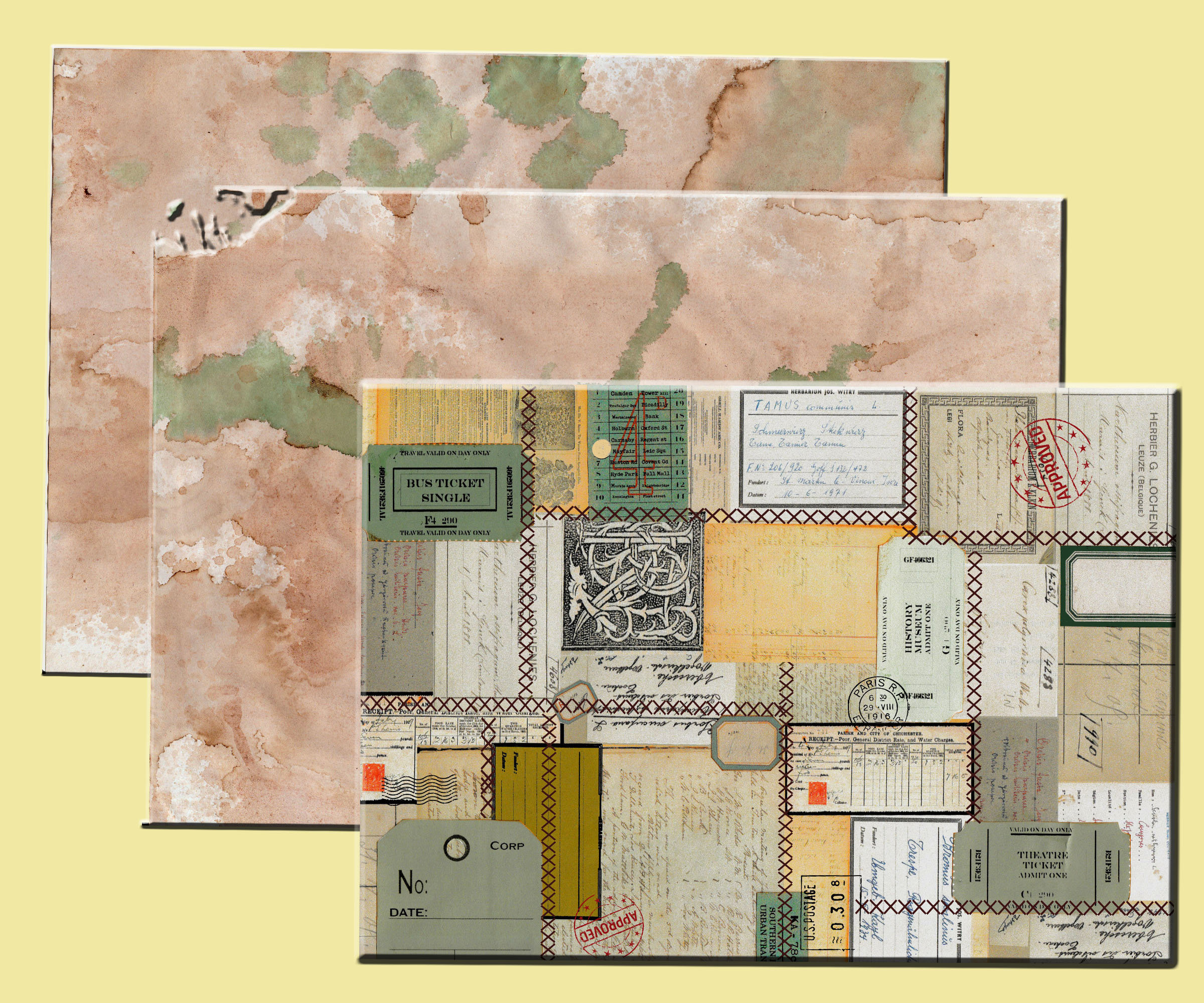 Mini FILE FOLDER Digital Printable Kit. Museum Archival Style Ephemera ...