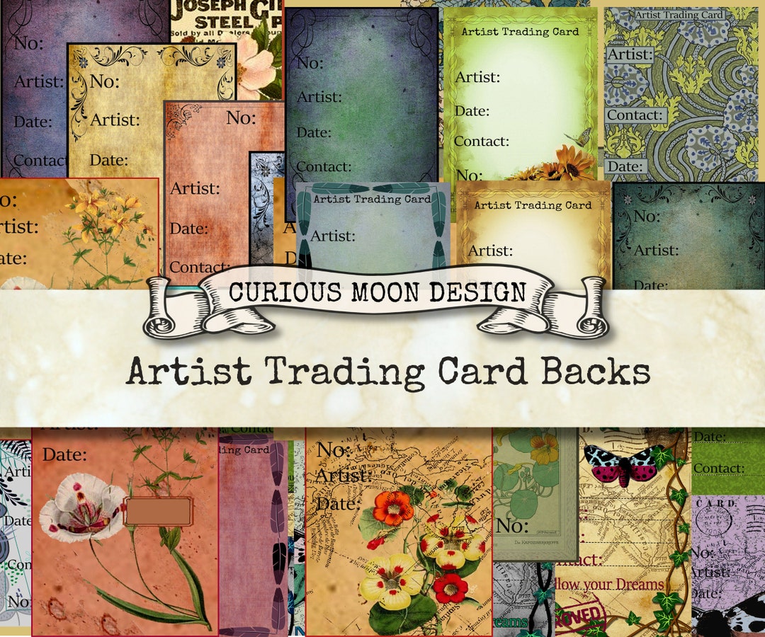 Artist Trading Card Backing Papers. Altered Cards 64 Designs - Etsy