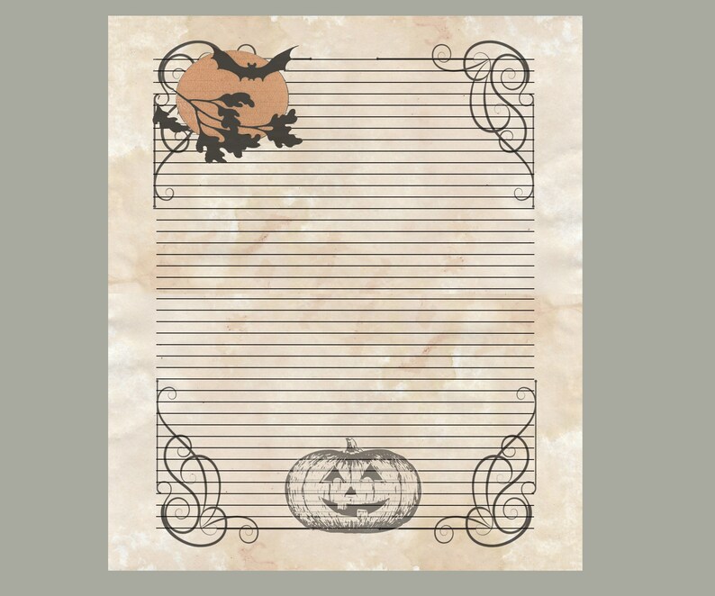 LINED Papers HALLOWEEN, SPOOKY Junk Journal Digital Download Printable ...