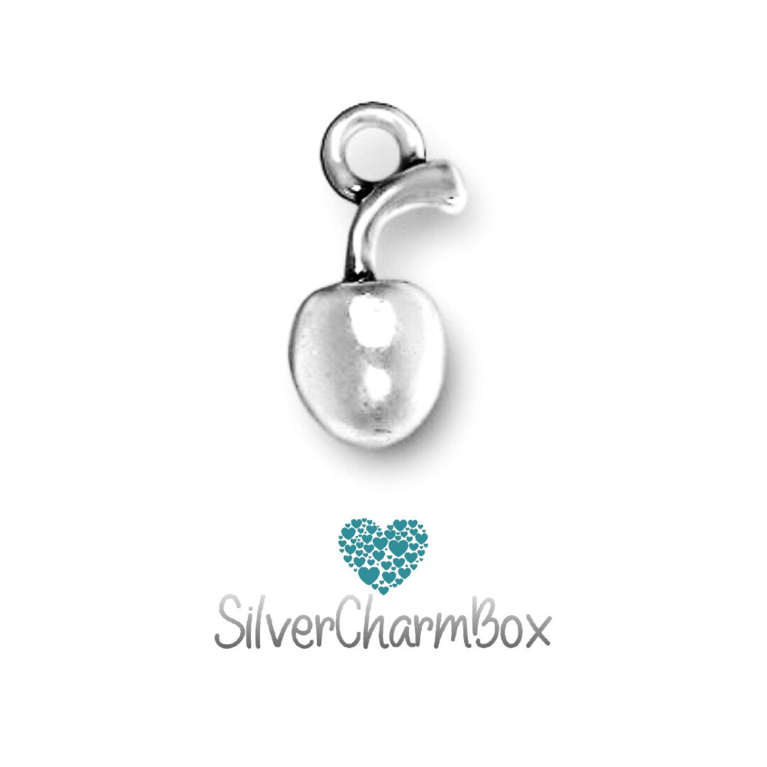 Sterling Silver Cherry Charm - Etsy