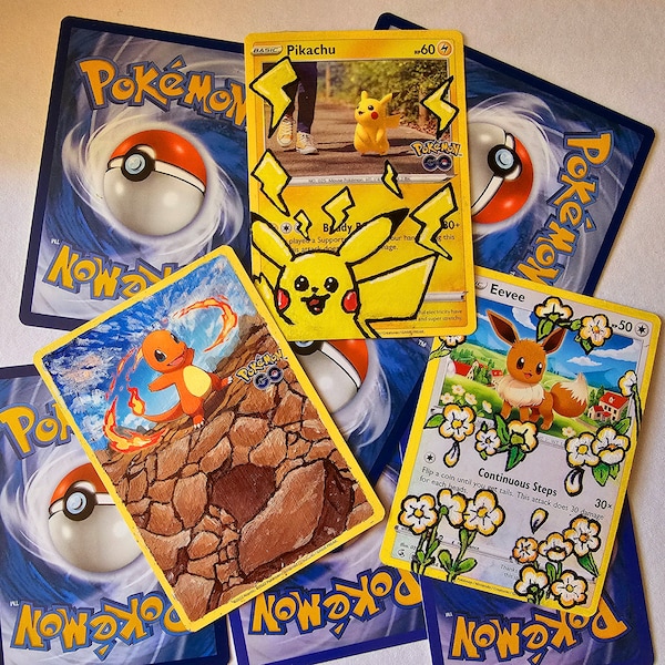 Painted Pokemoncards - Etsy