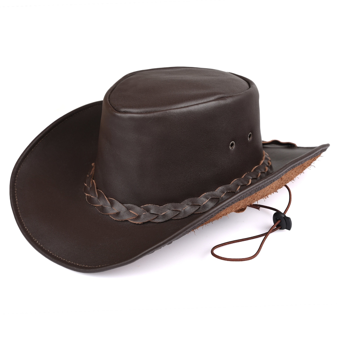 Leather Cowboy Hat Western Style Genuine Premium Leather Hats for Men ...