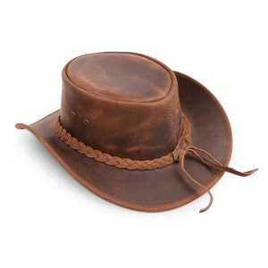 Leather Cowboy Hat Western Style Genuine Premium Leather Hats for Men ...