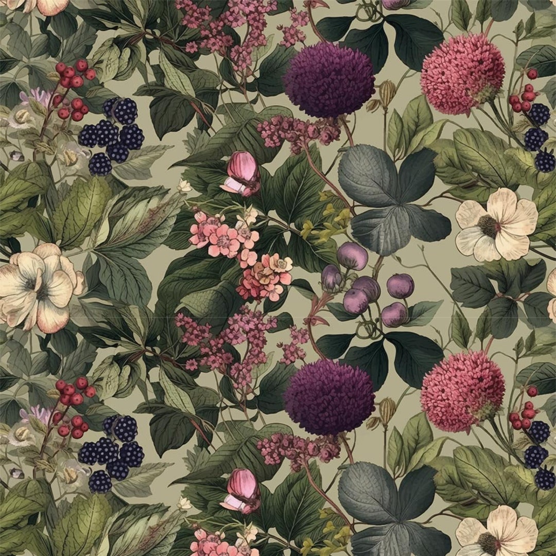 Blackberry Fabric Garden Decor Fabric-waterproof Upholstery Durable ...