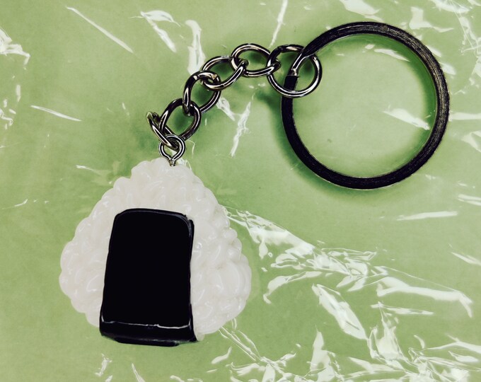 Crochet Cute Mini Onigiri rice Ball Keychain - Etsy