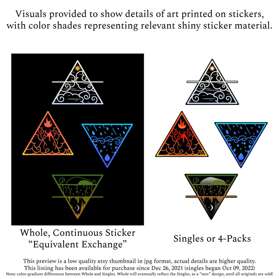 Tough Stickers: Alchemy ["equivalent Exchange" = 6" X 8"] [3" Singles ...