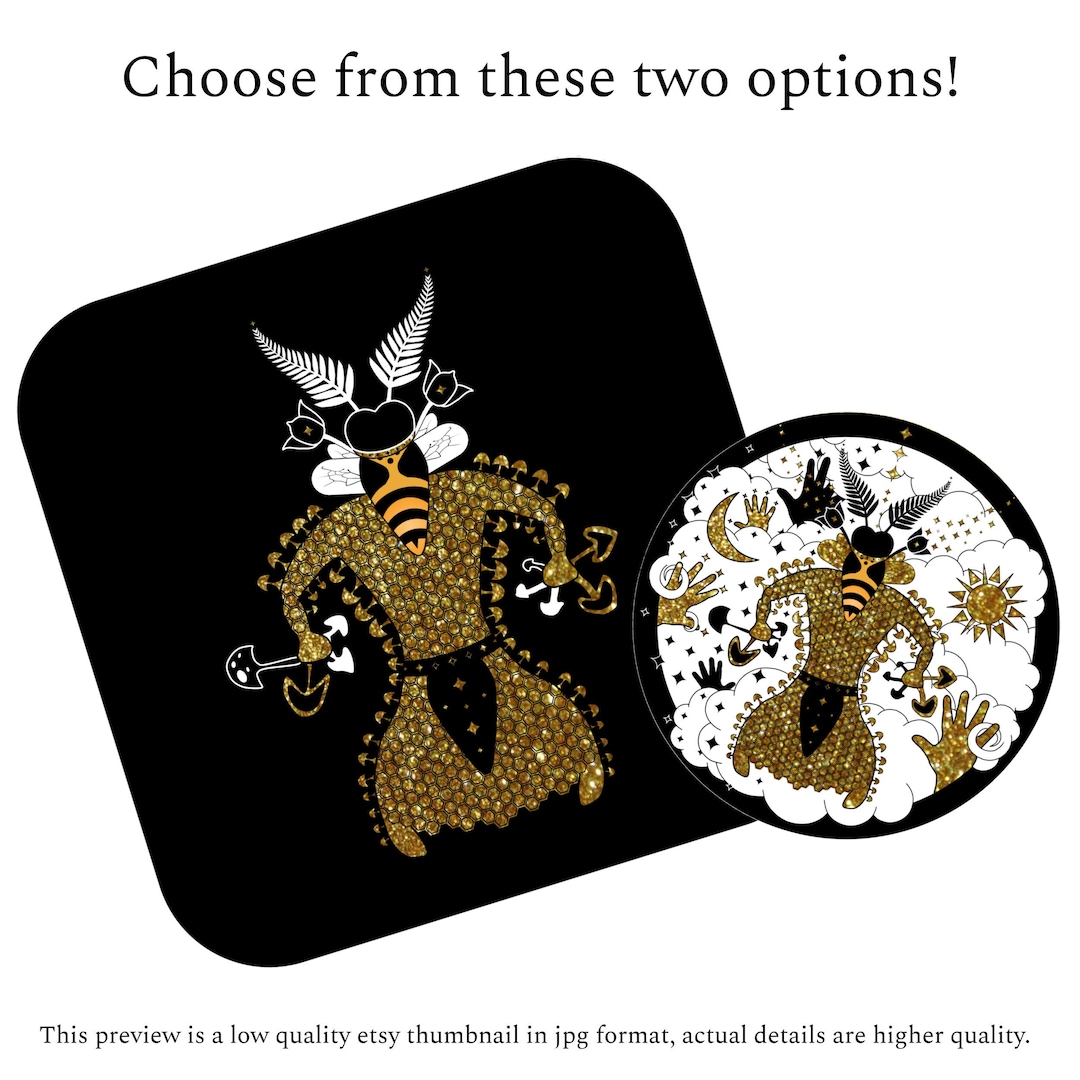 Tough Stickers: Bee-faced Mushroom Shaman [2" Round or 4" Rounded ...