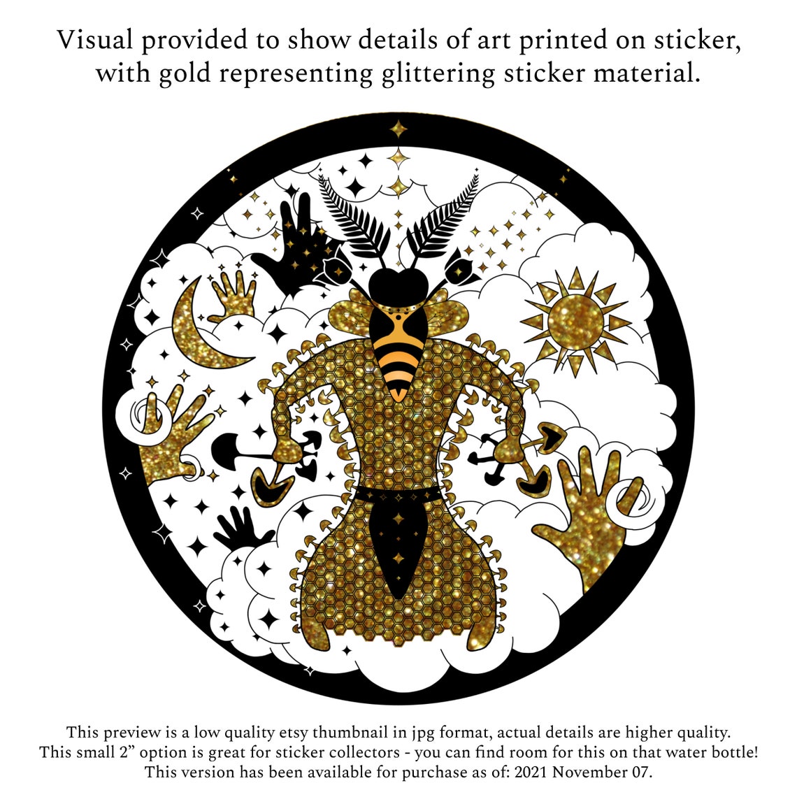 Tough Stickers: Bee-faced Mushroom Shaman [2" Round or 4" Rounded ...
