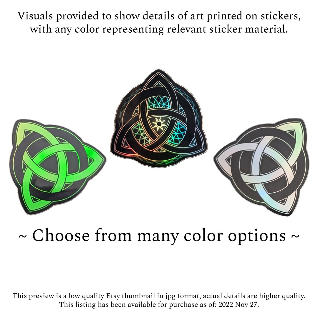 Tough Stickers: "triquetra Circle Knot" [full Color Spectrum Options ...