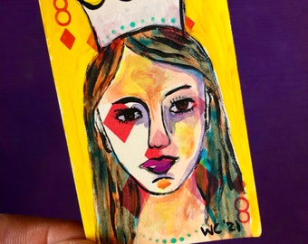 Painted Playing Card - Etsy
