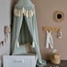 Muslin Bed Canopy With Tassels, Canopy Bed Kids, Hanging Canopy ...