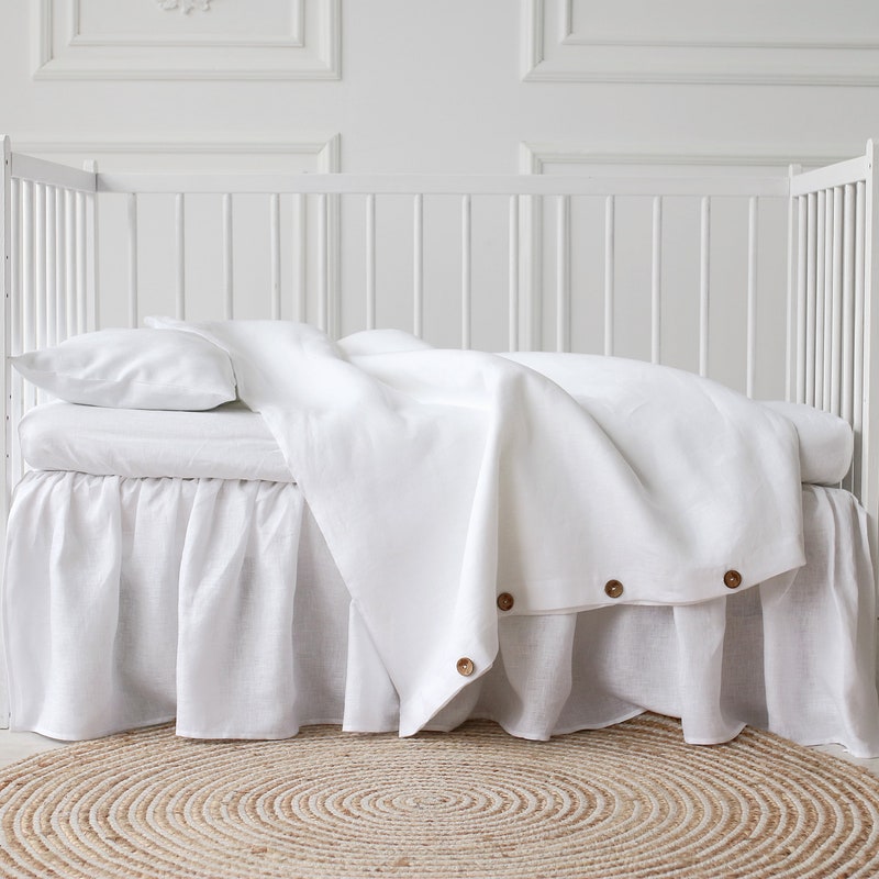 White Crib Bedding - Etsy