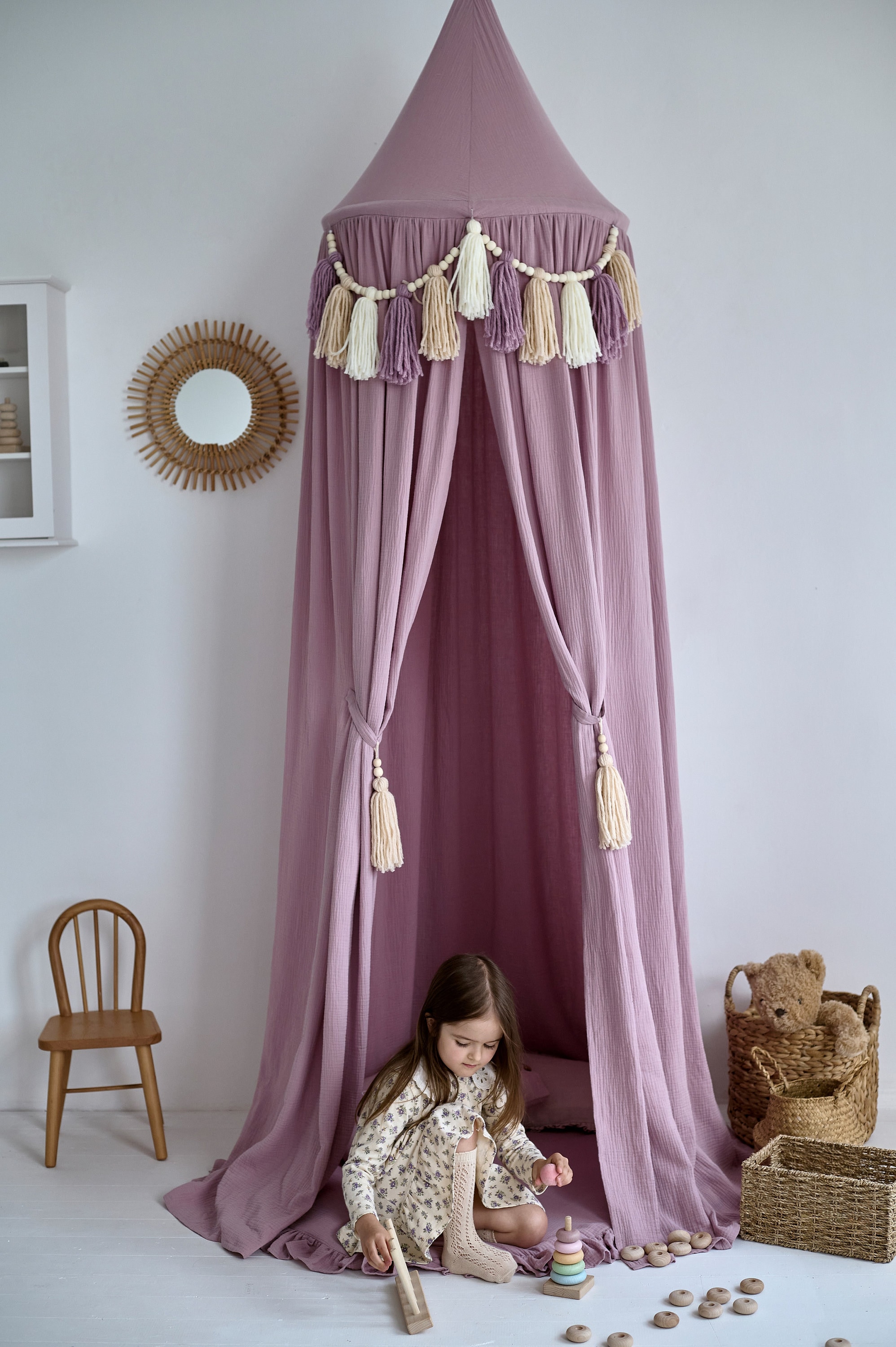 Kids Bed Canopy, Crib Canopy, Cotton Bed Canopy, Reading Corner Canopy ...