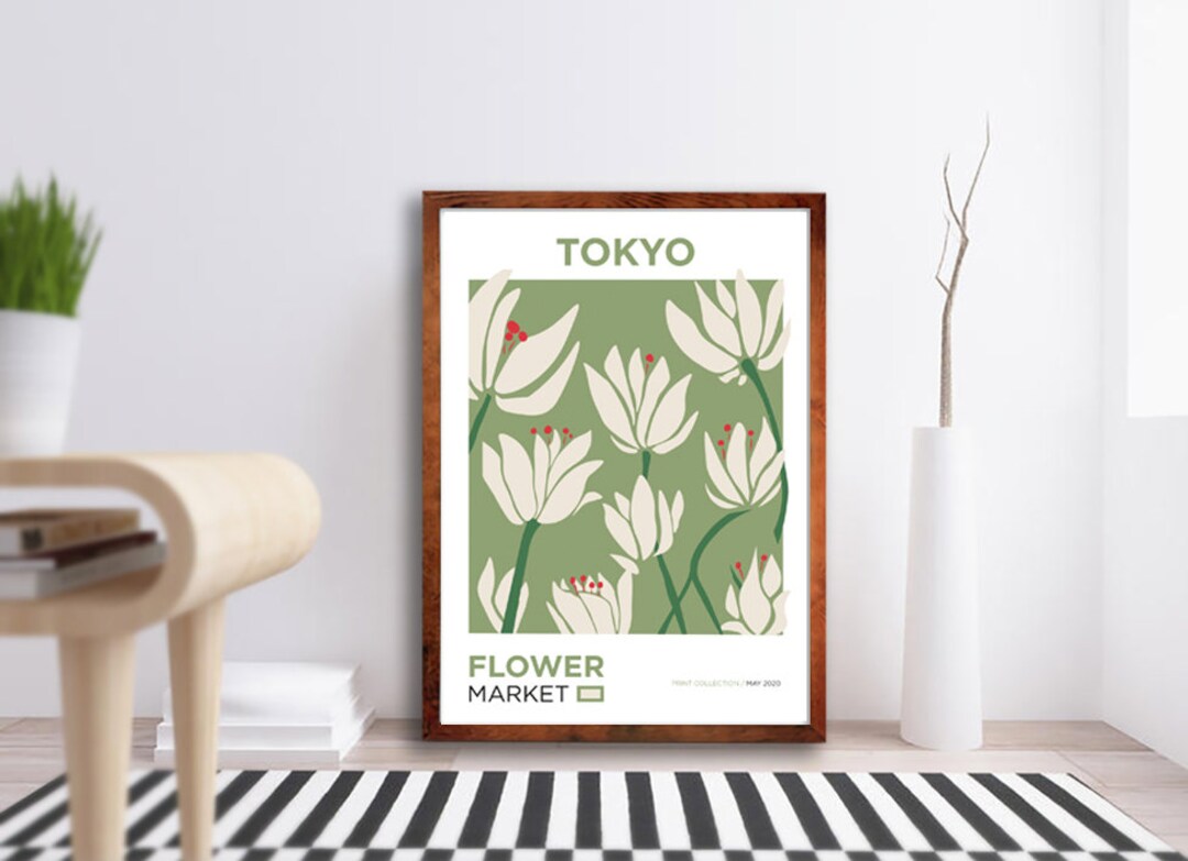 Flower Market Tokyo Print Tokyo Poster Floral Poster Print Florist Gift ...