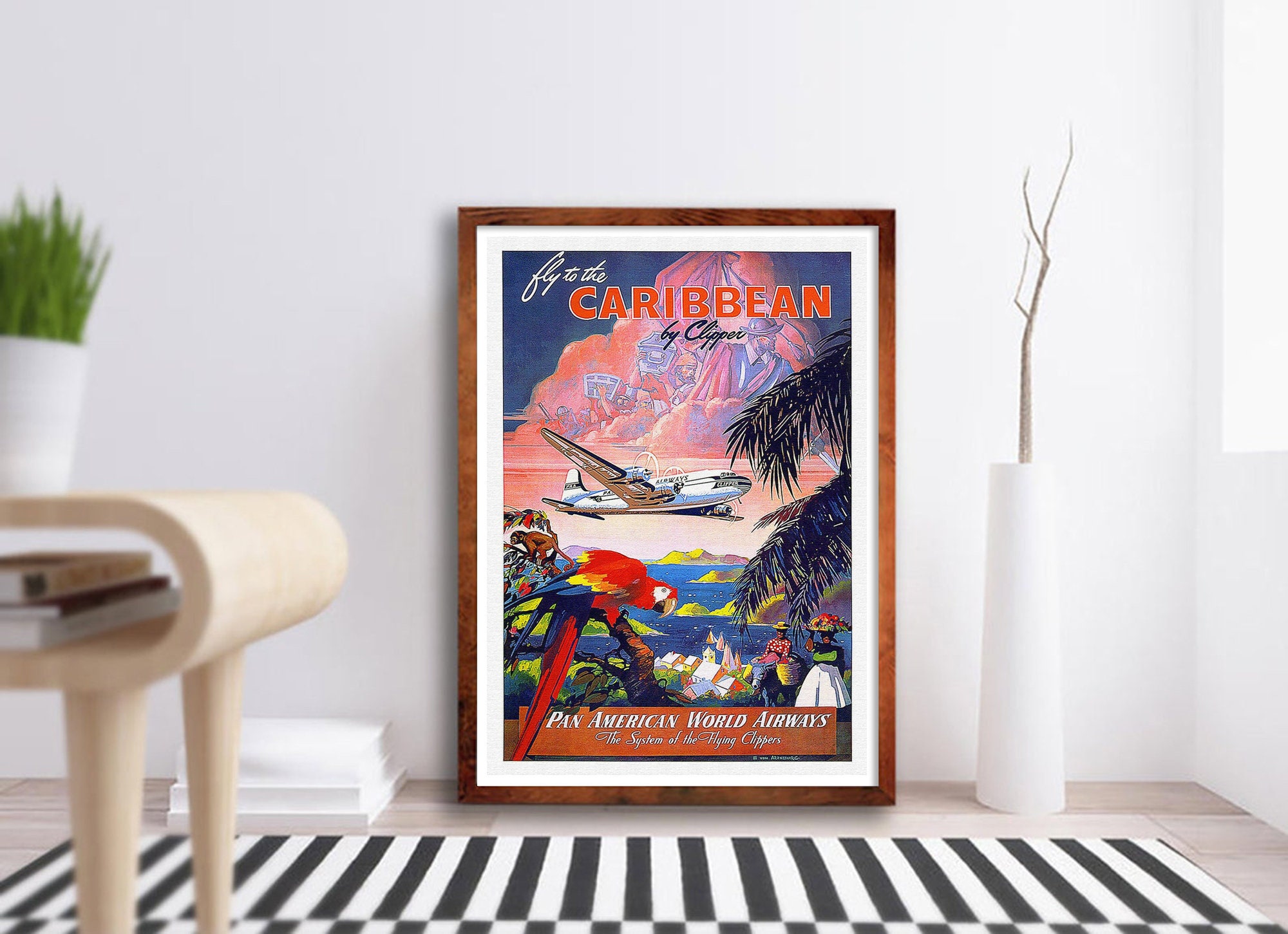 Caribbean Vintage Poster - Caribbean Travel Poster - Caribbean Print ...