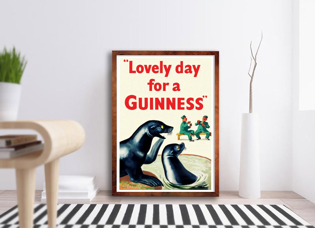 Guinness Seal Vintage Poster Alcohol Prints Alcohol Advertising Retro ...