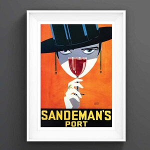 Sandeman's Port Vintage Poster Alcohol Prints Alcohol Advertising Retro ...