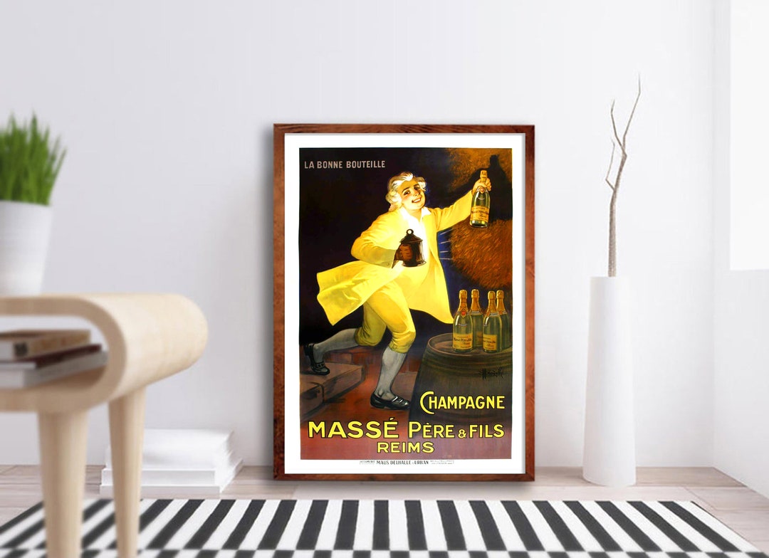 Champagne Masse Vintage Poster - Alcohol Prints - Alcohol Advertising ...