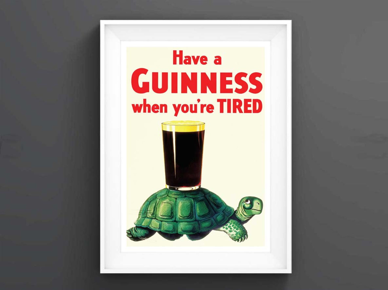 Guinness Turtle Vintage Poster Alcohol Prints Alcohol | Etsy
