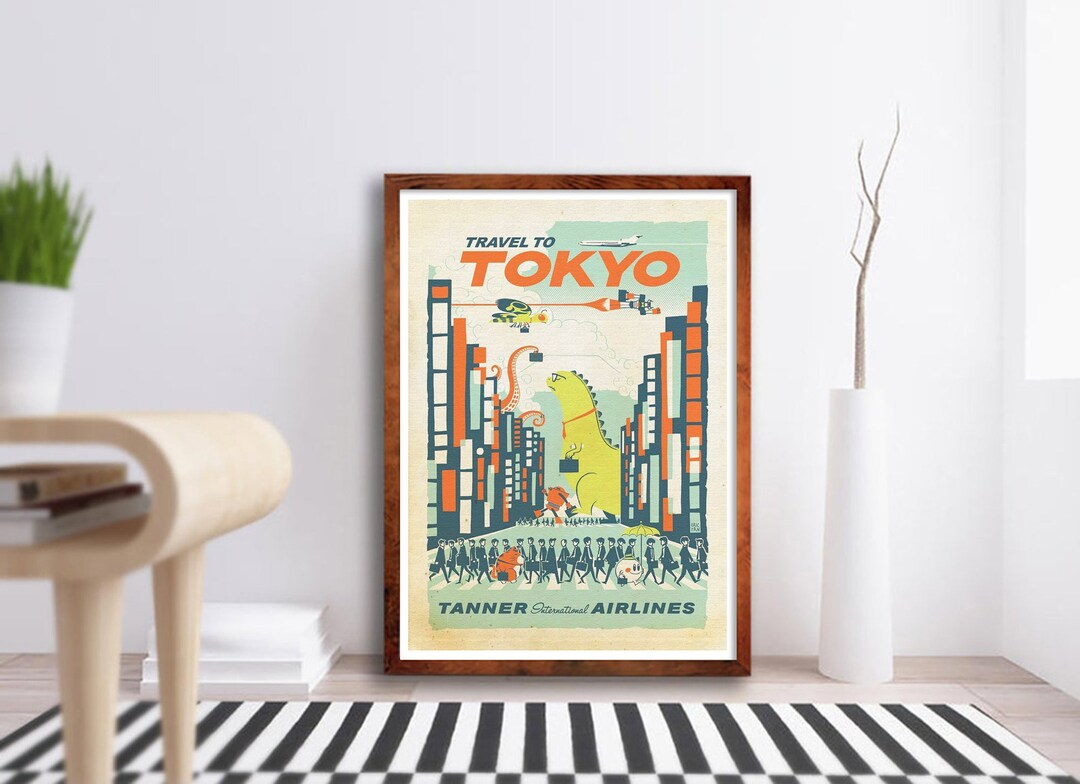 Tokyo Vintage Poster - Tokyo Travel Poster - Tokyo Print - Retro Travel ...