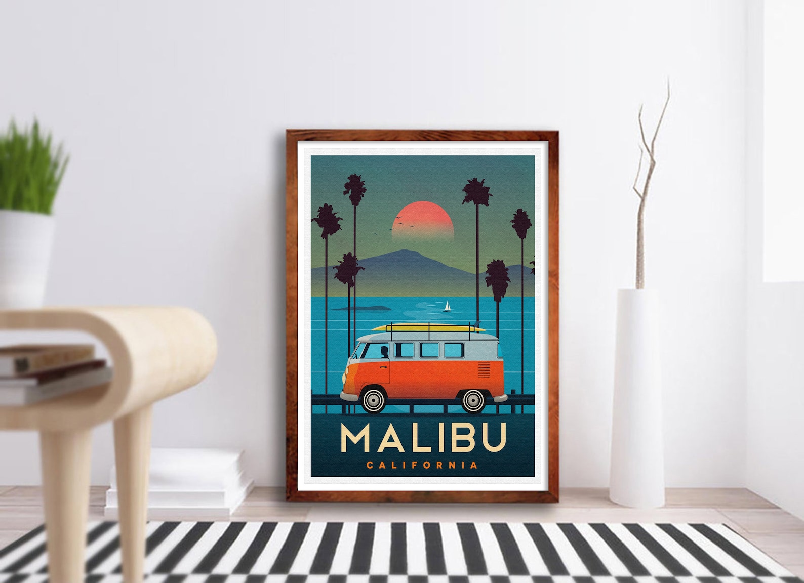 Malibu Vintage Poster Malibu Travel Poster Malibu Print - Etsy UK