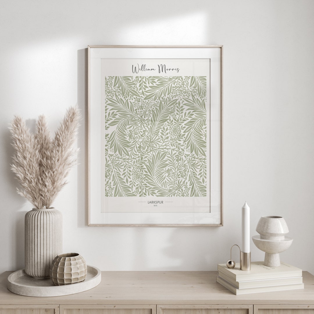 William Morris Larkspur Print Neutral Wall Art Floral Print House ...