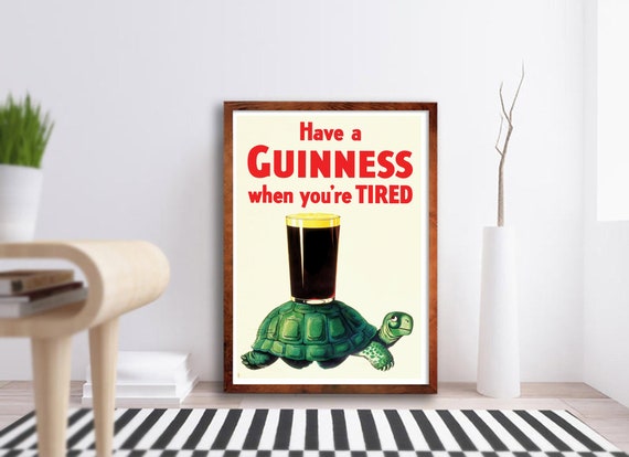 Guinness Turtle Vintage Poster Alcohol Prints Alcohol - Etsy