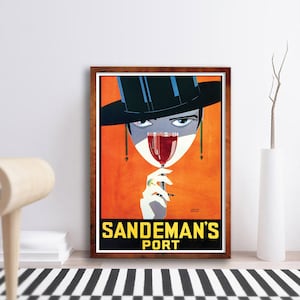 Sandeman's Port Vintage Poster Alcohol Prints Alcohol Advertising Retro ...