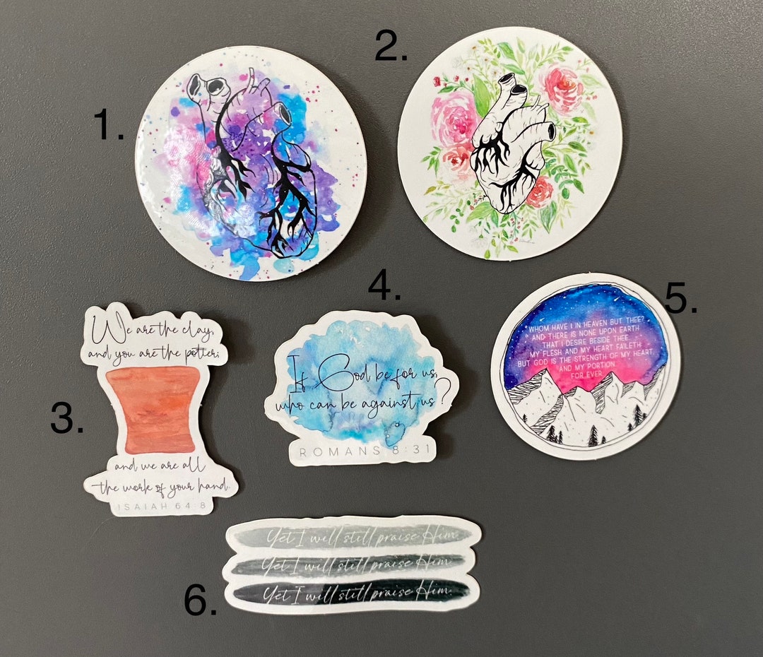 Watercolor Stickers Bible Verse Sticker for Hydroflask, Yeti, Stanley ...